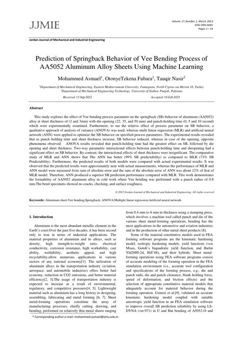 pdf prediction of springback behavior of vee bending process of