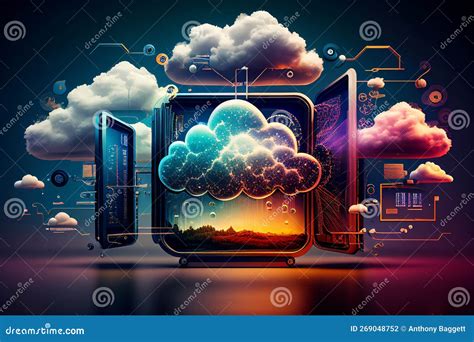 Cloud Storage Web Technology For Storing Data Through The Internet When Online Using A Computer