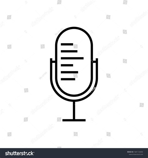 Mic Microphone Icon Vector Outline Style Stock Vector Royalty Free