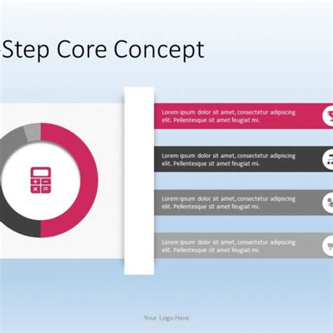 4 Step Core Concept PowerPoint Template