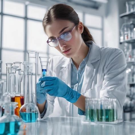 Premium Photo Biotechnology Science Experiment On White