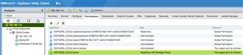 minimum permissions to view vm storage policies