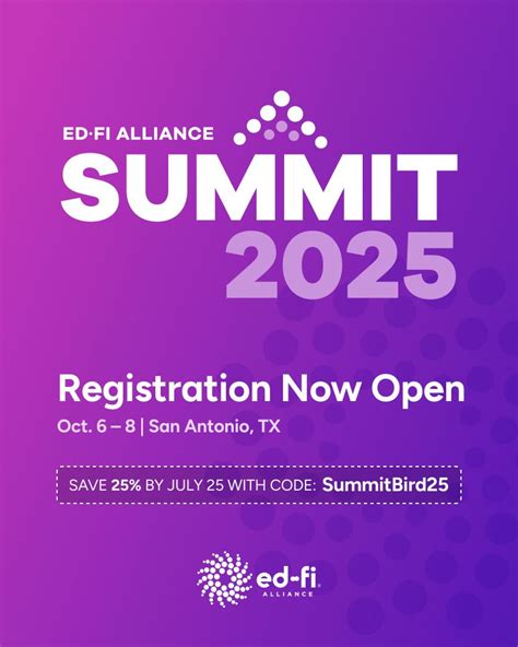 Registration For The 2025 Ed Fi Alliance Summit Is Now Open Join Education Leaders Edtech
