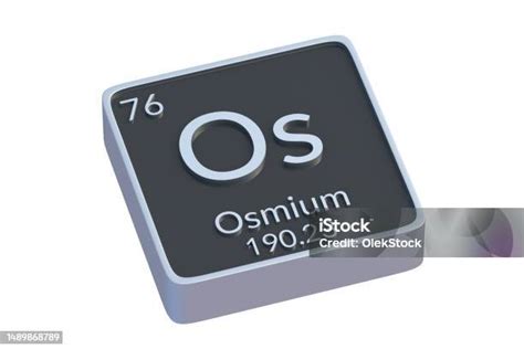 Osmium Os Chemical Element Of Periodic Table Isolated On White Background Metallic Symbol Of