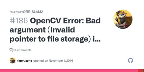 Opencv Error Bad Argument Invalid Pointer To File Storage In
