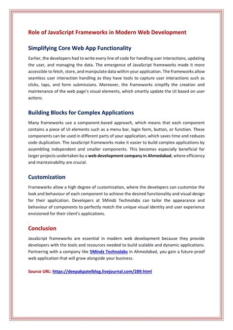 ppt the role of javascript frameworks in modern web development