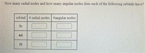 solved how many radial nodes and how many angular nodes does