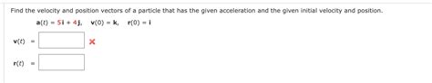 Solved Find The Velocity And Position Vectors Of A Particle Chegg