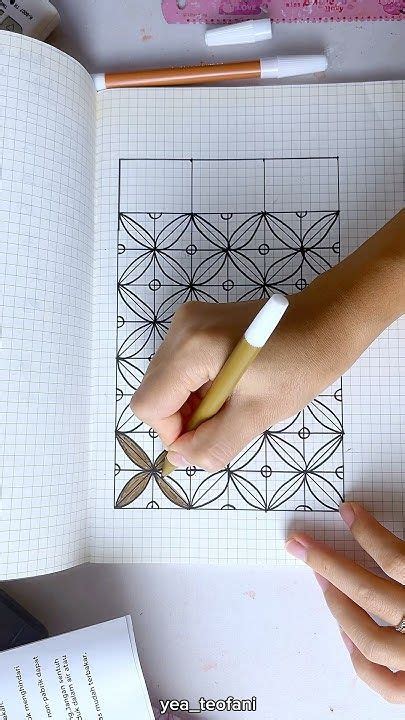 Drawing Simple Batik Pattern Drawing Art Creative Diy Batik Pattern Pemula Menggambar In