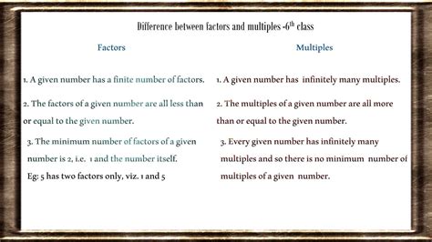 Difference Between Factors And Multiples Th Grade Maths Plus