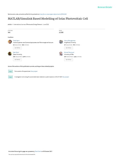 Matlabsimulink Based Modelling Of Solar Photovolta Pdf Photovoltaics Solar Panel