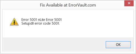 how to fix error 5001 nlite error 5001 setupdll error code 5001