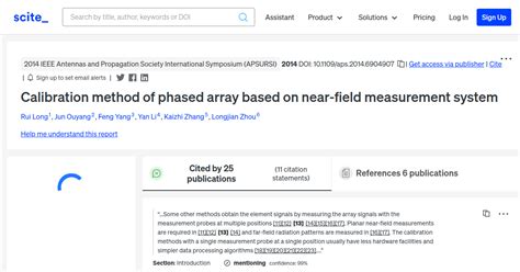 Calibration Method Of Phased Array Based On Near Field Measurement System Scite Report
