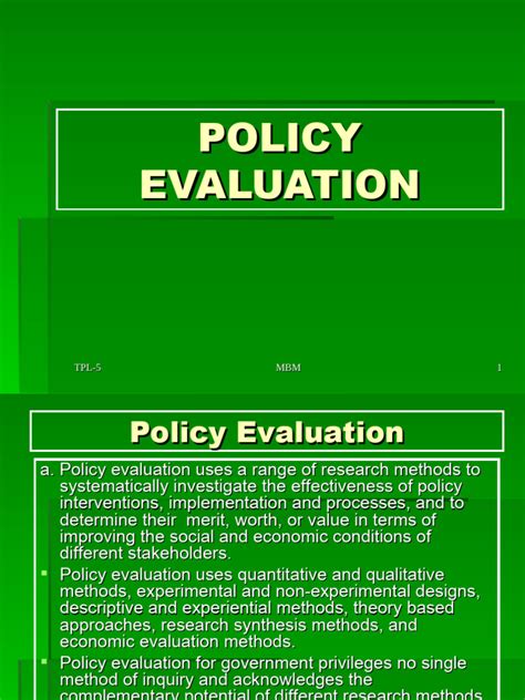 Evaluating Of Policy Pdf Policy Evaluation