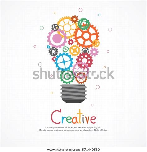 Gears Light Bulb Ideas Creativity Stock Vector Royalty Free 571440580