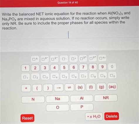 solved write the balanced net ionic equation for the