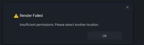 Render Failed Insufficient Permission Get Help D5 Render Forum