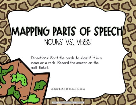Mapping Parts Of Speech Nouns Vs Verbs Learning Centers Made Easy