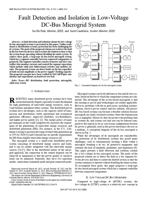 3 Faultdetectionandisolationinlow Voltagedc Busmicrogridsystem Pdf Direct Current