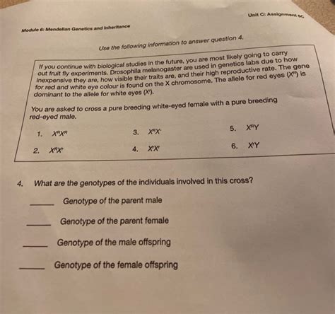 Solved Unit C Assignments Module 6 Mendelian Genetics And