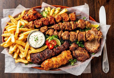 Mix Grill Platter With Chicken Tikka Beef Kabab Stock Image Image