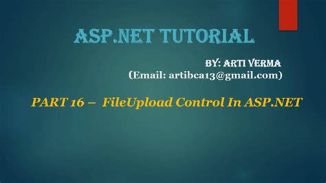 Part 16 Aspnet Fileupload Control Youtube
