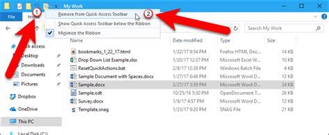 Customize The Quick Access Toolbar In Windows 10 S File Explorer Appuals