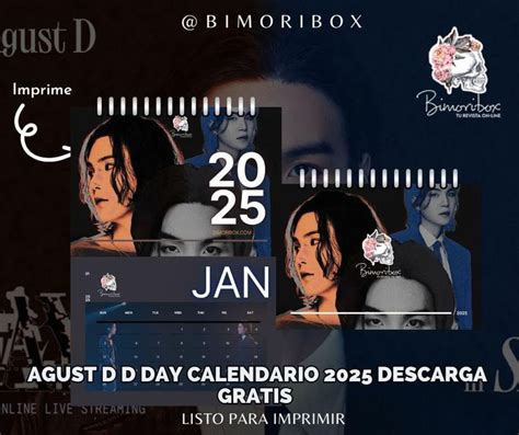 Agust D D Day Calendario Descarga Gratis