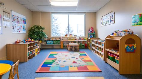 Generative Ai Vibrant Preschool Classroom With Colorful Learning Environment For Active And