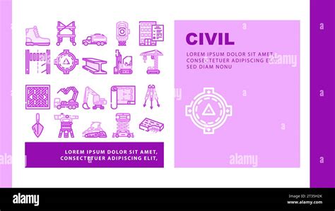 civil engineer construction landing header vector stock vector image