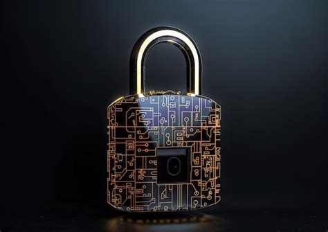 Premium Photo Cyber Security Concept Padlock With Circuit Board On
