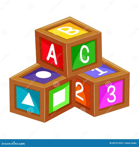 Educational Blocks Alphabet 123 Stock Vector Illustration Of Teach Icon 69151324