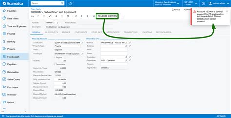 how to bypass control account logic in fa reverse disposal action