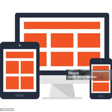 adaptive layout concept flat web icon concept stock illustration