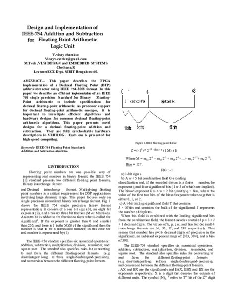 Pdf Design And Implementation Of Ieee 754 Addition And Subtraction
