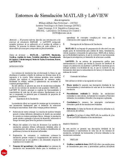 Entornos De Simulación Matlab Y Lab View Entornos De Simulación