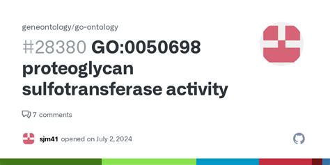 Go0050698 Proteoglycan Sulfotransferase Activity · Issue 28380 · Geneontologygo Ontology · Github