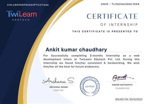 Ankit Kumar Choudhary On Linkedin Webdevelopment Internshipcomplete