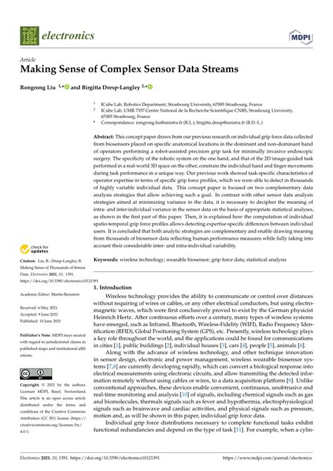 Pdf Making Sense Of Complex Sensor Data Streams