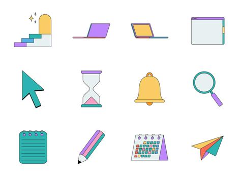 Miscellaneous Elements Thin Line Icon Set 25365123 Vector Art At Vecteezy