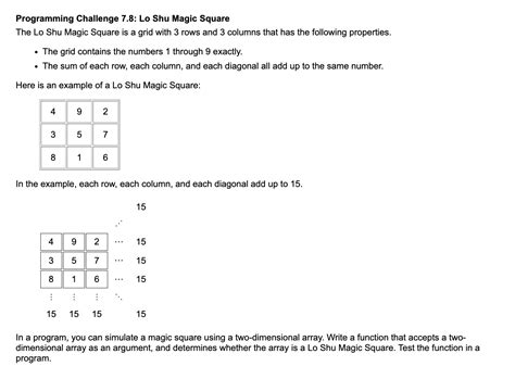 solved programming challenge 7 8 lo shu magic squarethe lo