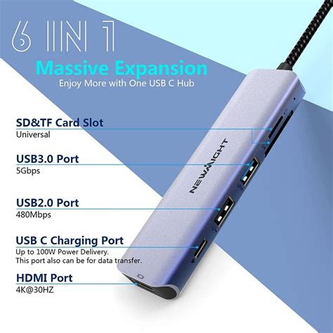 USB C Hub USB C To HDMI Adapter Newmight In USB C Docking Station With W Power Delivery