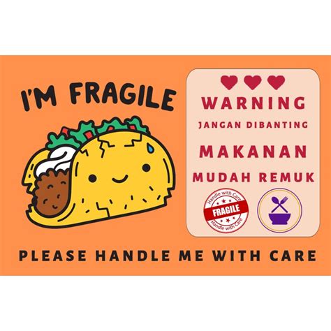 Jual Label Sticker Fragile Food Makanan Shopee Indonesia