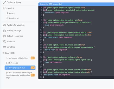 Css Customization For Your Bot Design Quriobot Academy