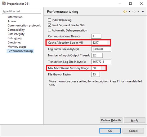 Configure Psql Server Memory Usage Elliott Support Center User