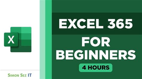 simon sez it on linkedin microsoft excel 365 tutorial 4 hour beginner
