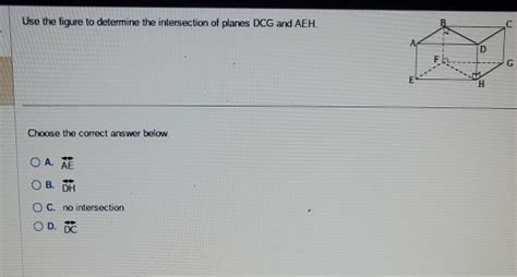 Solved Use The Figure To Determine The Intersection Of Planes Dcg And