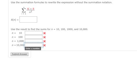 Summation Notation Formula