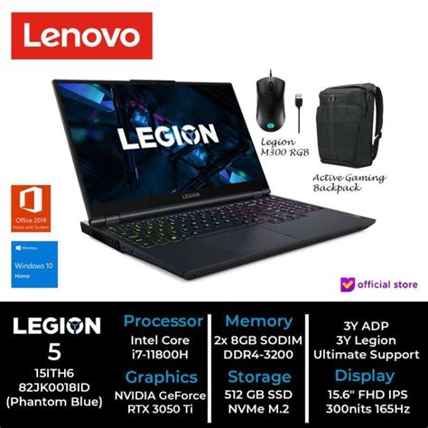 Jual LENOVO Laptop Legion Intel Core I GB RAM GB SSD RTX Ti FHD