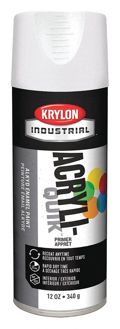 Krylon Industrial Solvent Base Spray Primer Flat White 12 Oz 54tg94